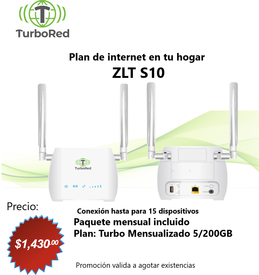 Combo Turbo Internet Hogar Mensualizado con 1 Mes Gratis Plan: Turbo 5 ...